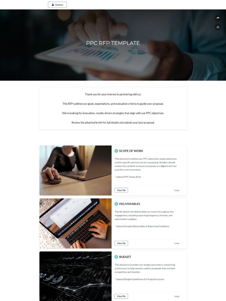 PPC RFP Template - Highnote