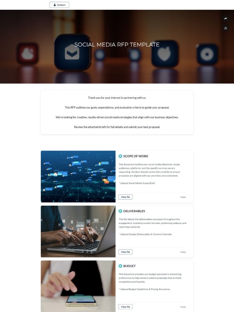Social Media RFP Template - Highnote