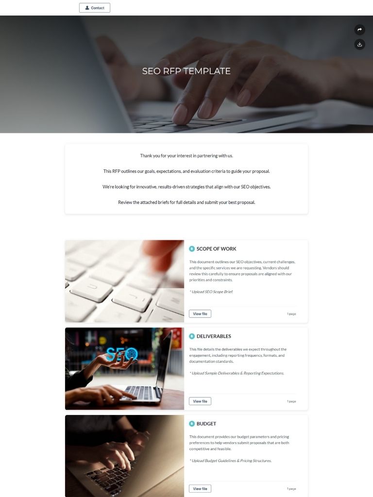 SEO RFP Template - Highnote